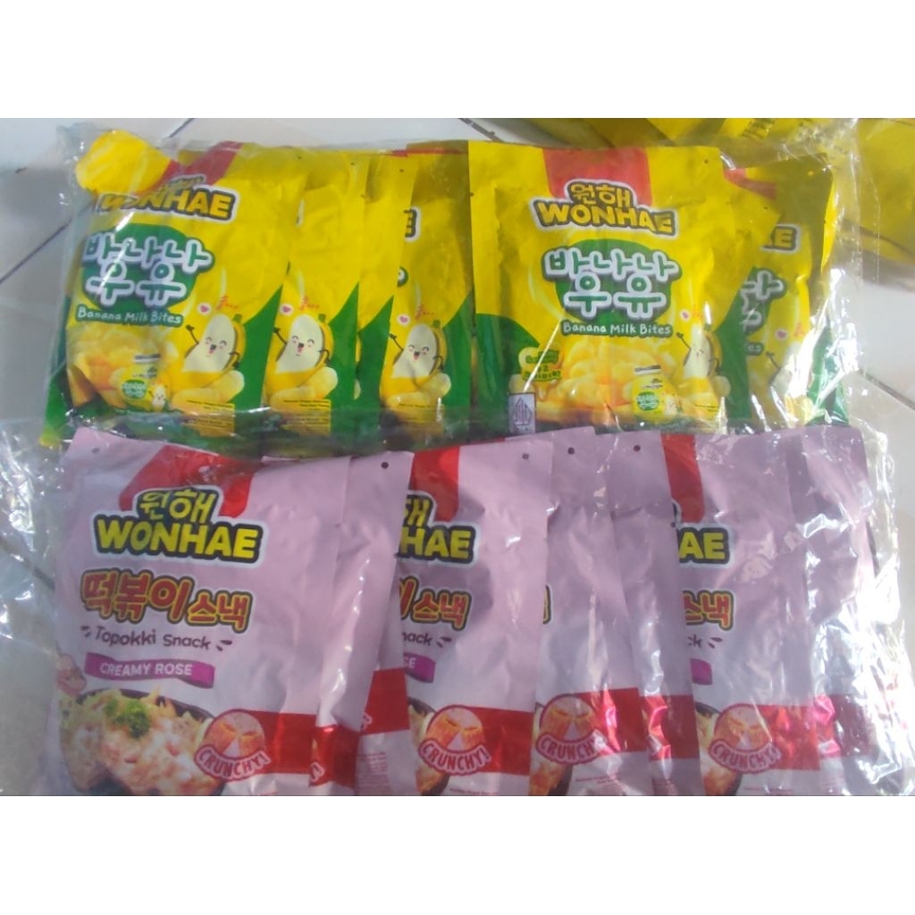 Jual Wonhae Snack Toppoki/ Banana Milk Bites 12gr 1 pack( isi 10pcs ...