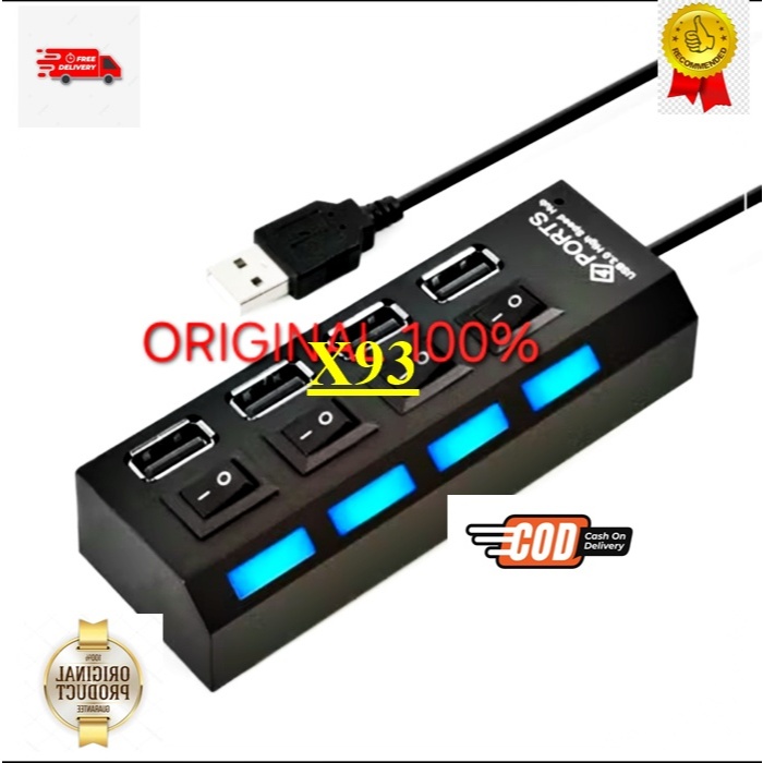 Jual X93 penghubung adaptor usb hub saklar 4 port slot sambungan device ...