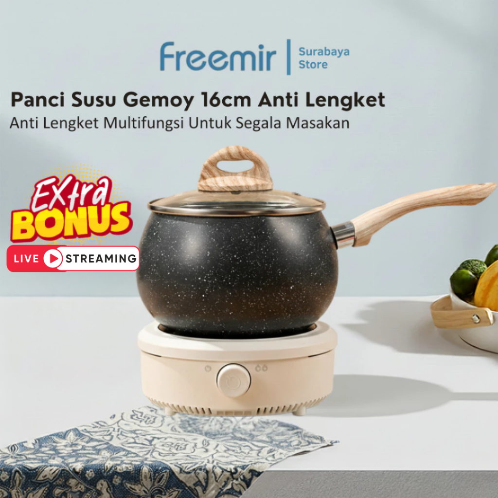 Jual [EXCLUSIVE LIVE] freemir Panci Susu Lucu MPASI Gemoy Anti Lengket ...