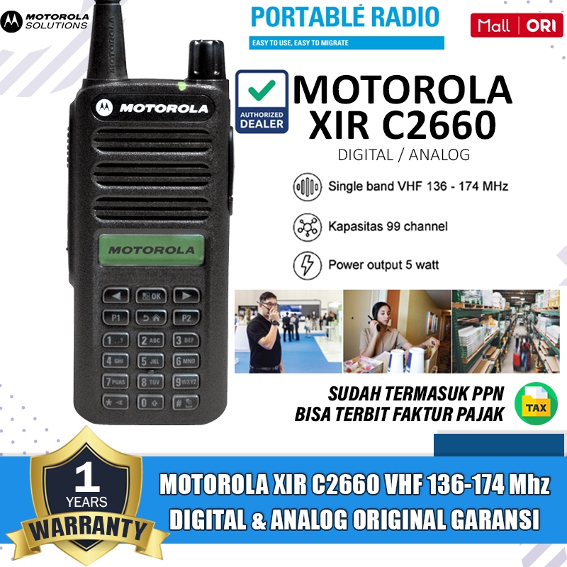 Jual MOTOROLA XiR C2660 C 2660 VHF Digital Analog DMR Ht Motorola Xir ...