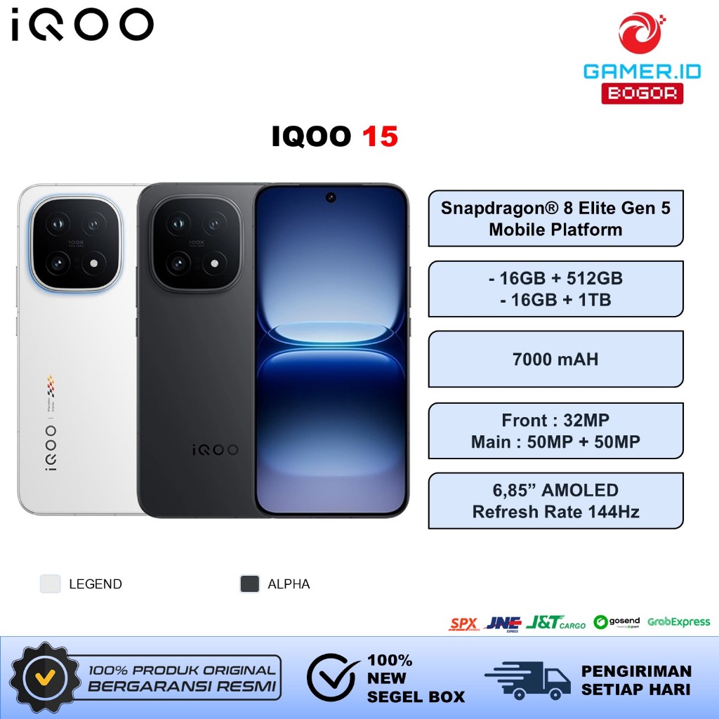 Jual IQOO 15 16GB 512GB - Prosesor Snapdragon 8 Elite, Baterai 7000mAh ...
