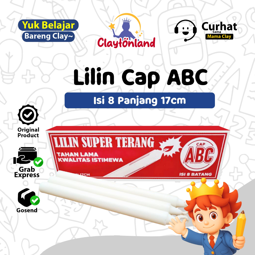 Jual Lilin Putih / Lilin Mati Lampu Cap ABC / Lilin Batangan Putih Isi ...