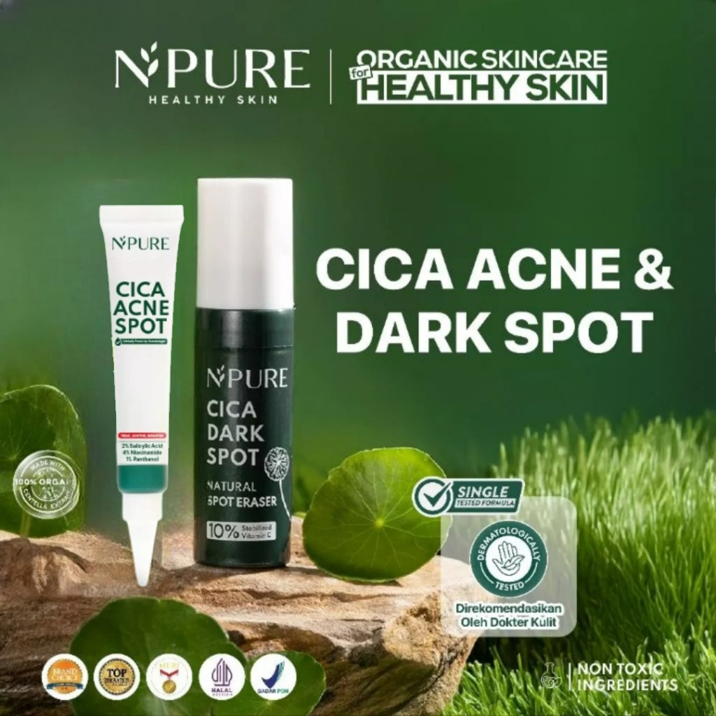 Jual NPURE CICA ACNE SPOT CREAM 20 GR l DARK SPOT ERASER 5 ML | Shopee ...