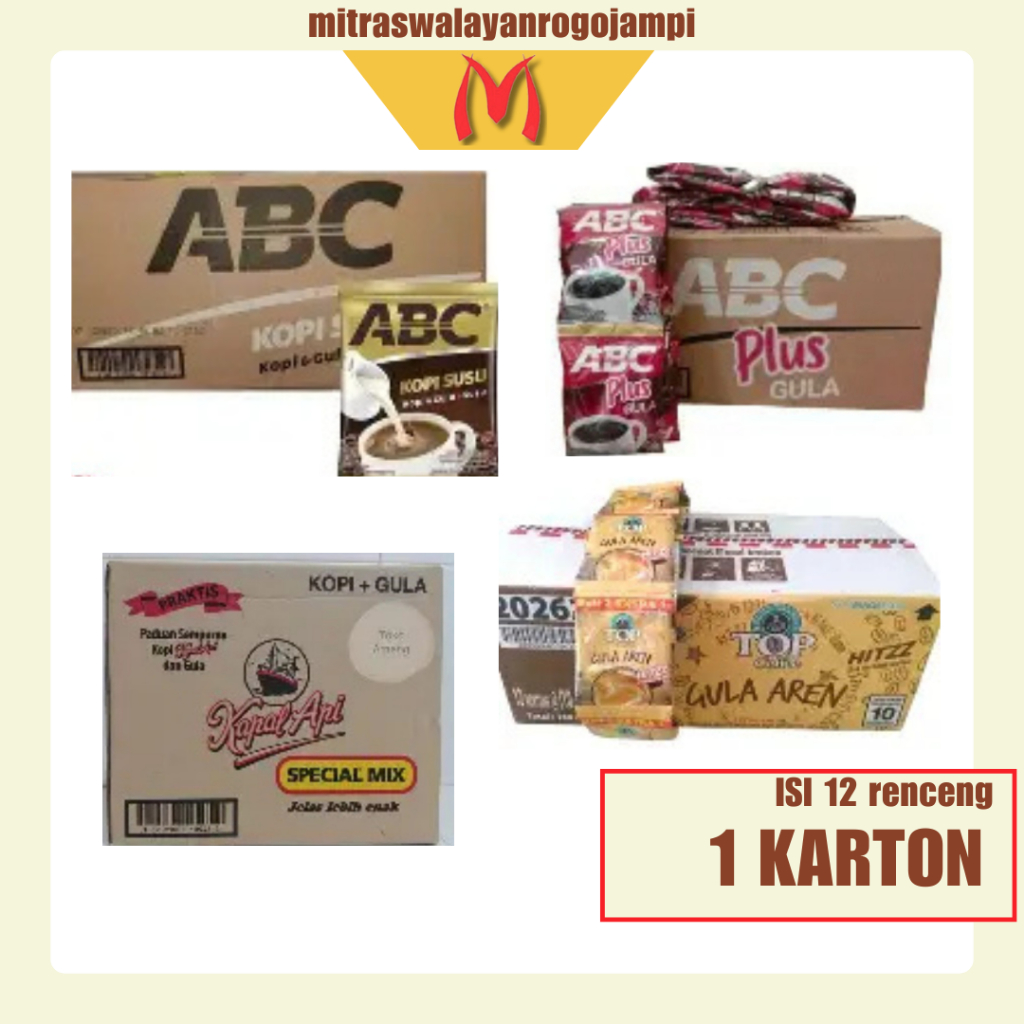 Jual ANEKA KOPI BUBUK SACHET 1 KARTON | ABC PLUS, KAPAL API MIX, KAPAL ...