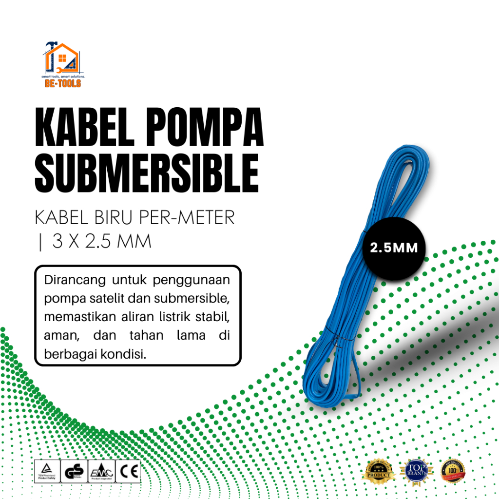 Jual Kabel Khusus Pompa Satelit 3 x 2.5 PER METER Kabel Waterproof ...