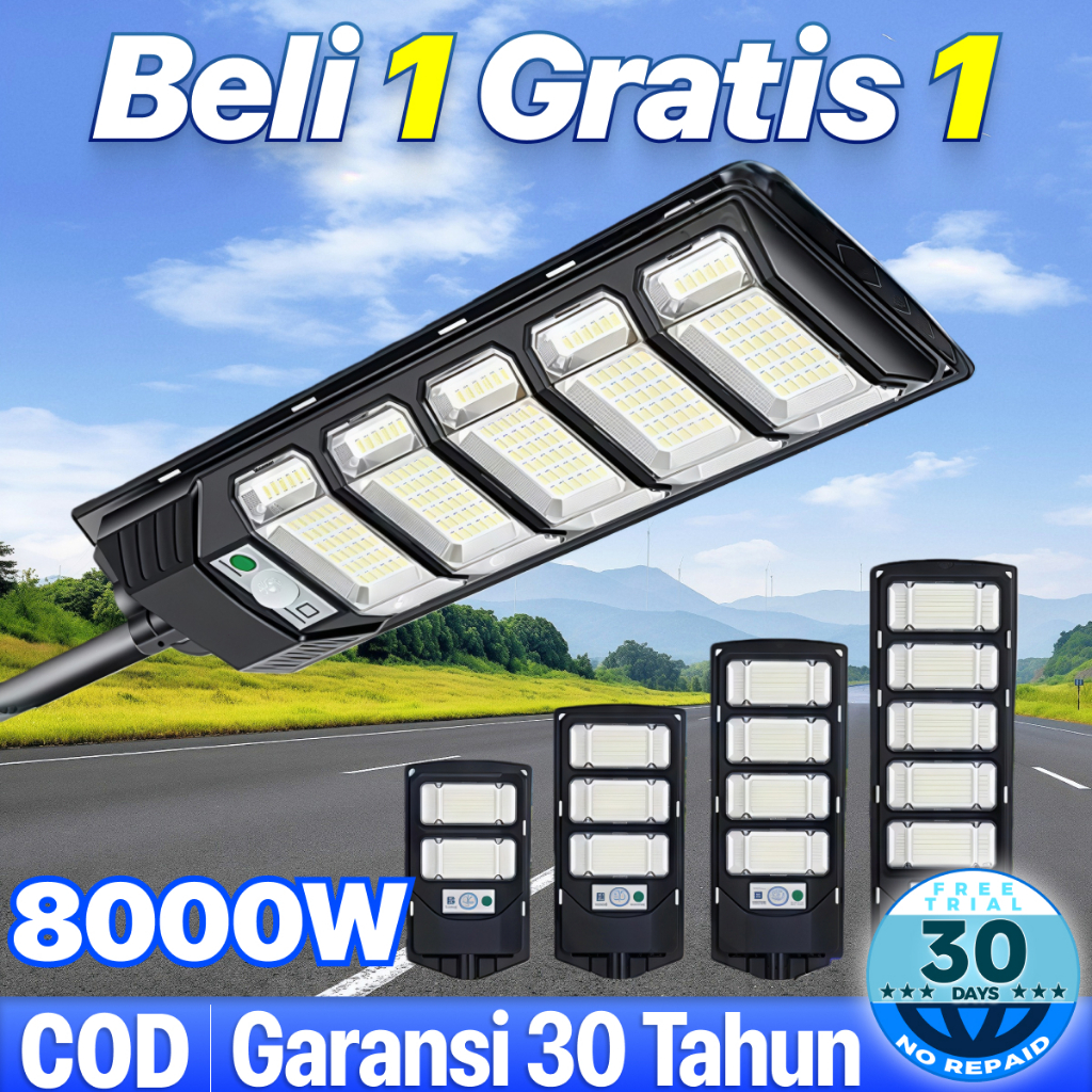 Jual [Garansi 30 tahun] Lampu Jalan Tenaga Surya LED 2500W tenaga ...