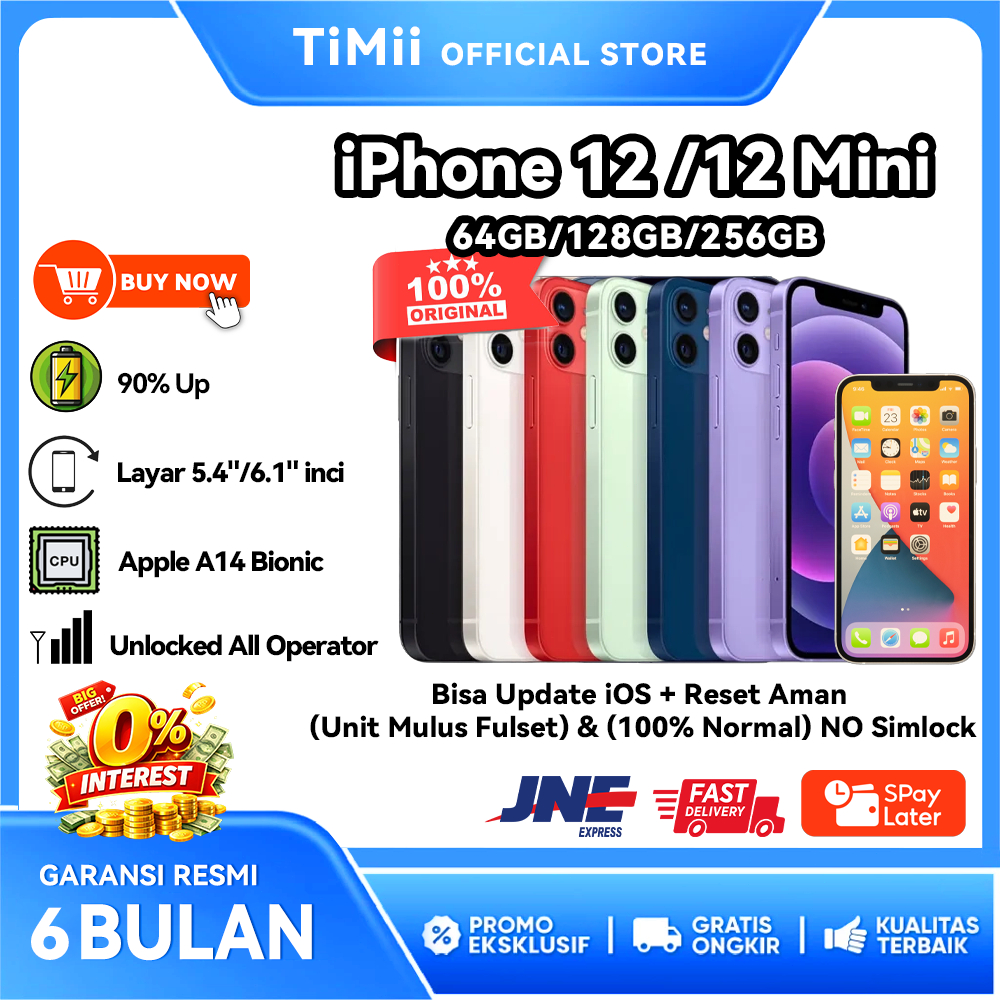 Jual iPhone 12 second Original 100% iP 12 / 12 Mini Second Bekas 64GB ...