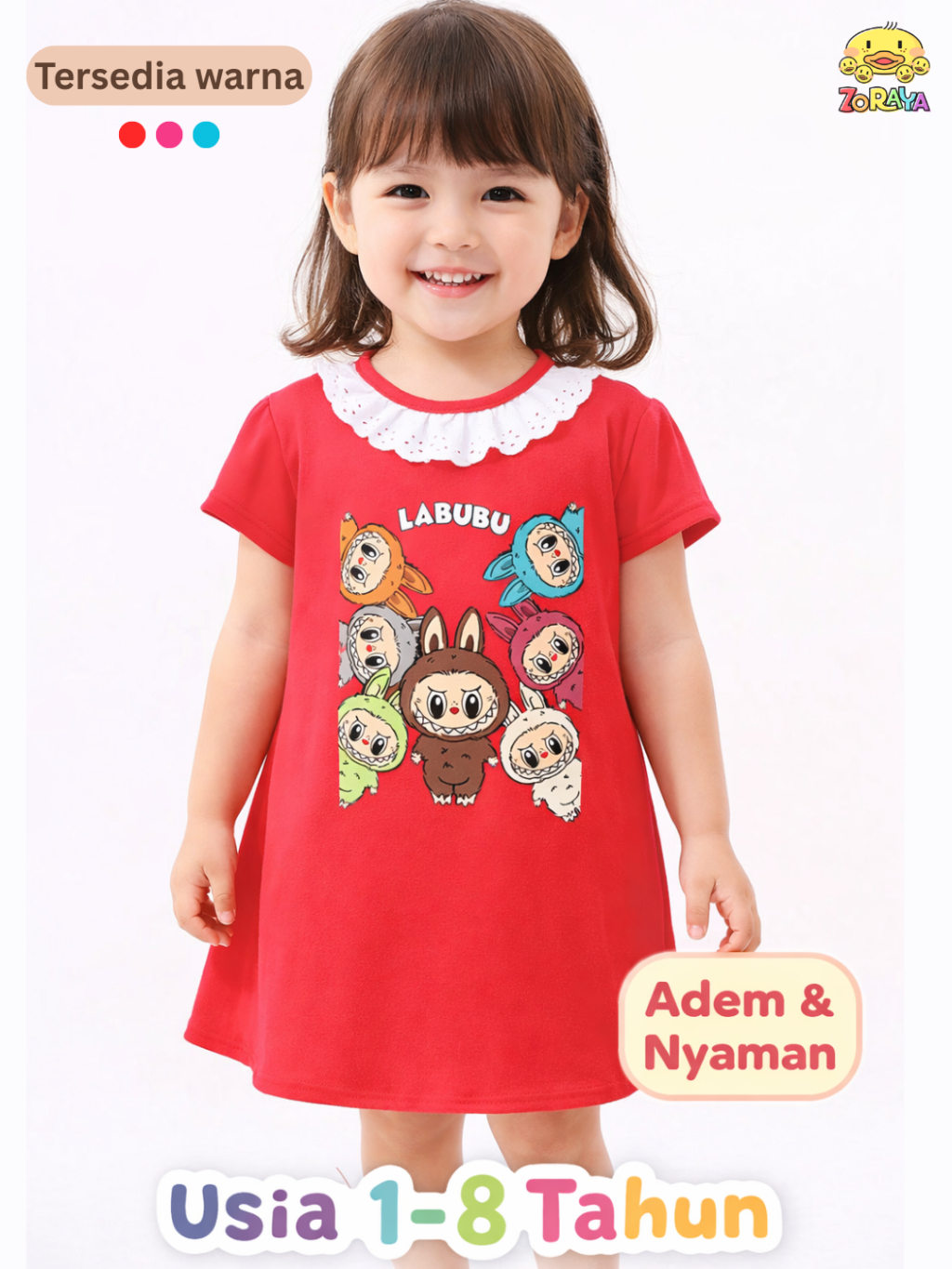 Jual Daster Anak Labubu 1 - 10 Tahun Dress Anak The Monsters Macaroon ...