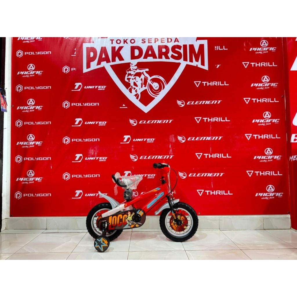Jual sepeda anak 12 inc untuk anak 3 tahun ke atas Genio Loco By United ...