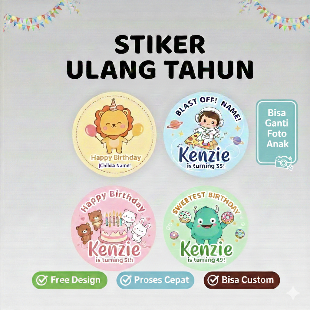 Jual STIKER ULANG TAHUN / STIKER BIRTHDAY / STICKER / STIKER / STICKER ...