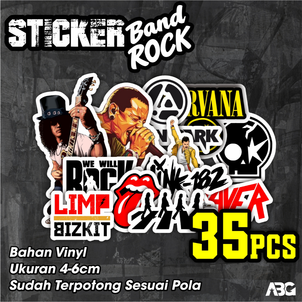 Jual Sticker Band Rock – Stiker Vinyl Waterproof untuk Laptop, Helm ...