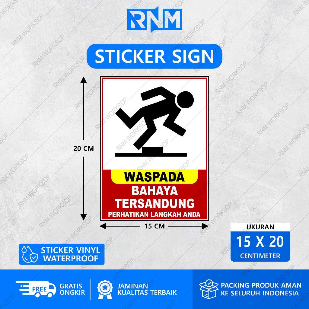 Jual STICKER WASPADA BAHAYA TERSANDUNG 15 X 20 | Shopee Indonesia