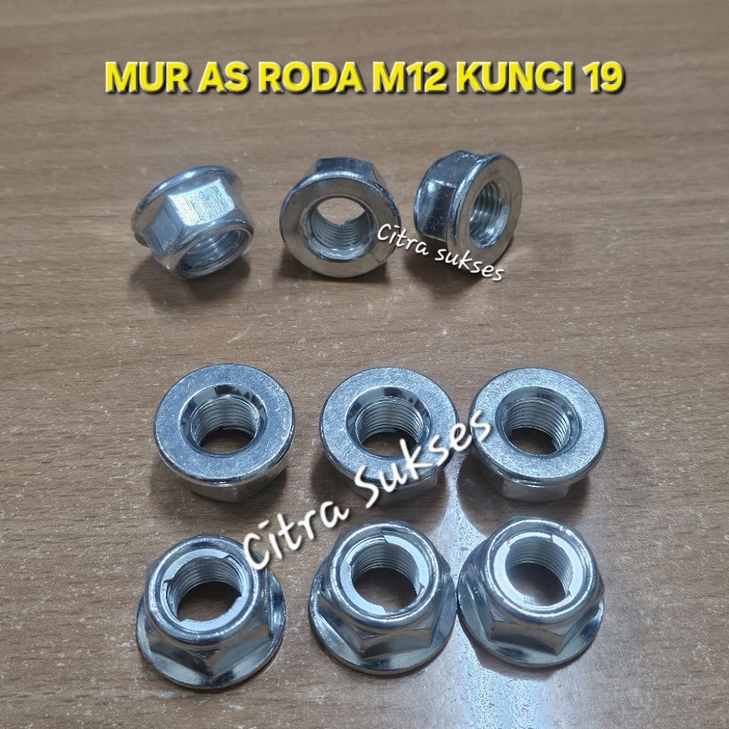Jual MUR AS RODA M12 KUNCI 19 MUR AS RODA MOTOR PUTIH GALVANIS | Shopee ...