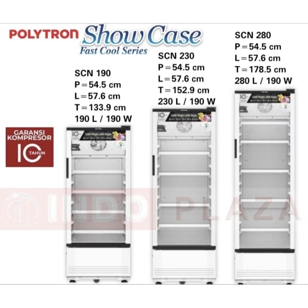 Jual POLYTRON SHOWCASE FAST COOL SERIES 4 RAK 190 Liter / 4 RAK 220 ...