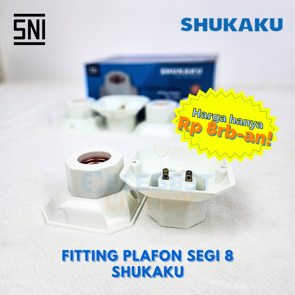 Jual Fitting Lampu Plafon Segi 8 SHUKAKU SKU 2277 Tempel | Shopee Indonesia