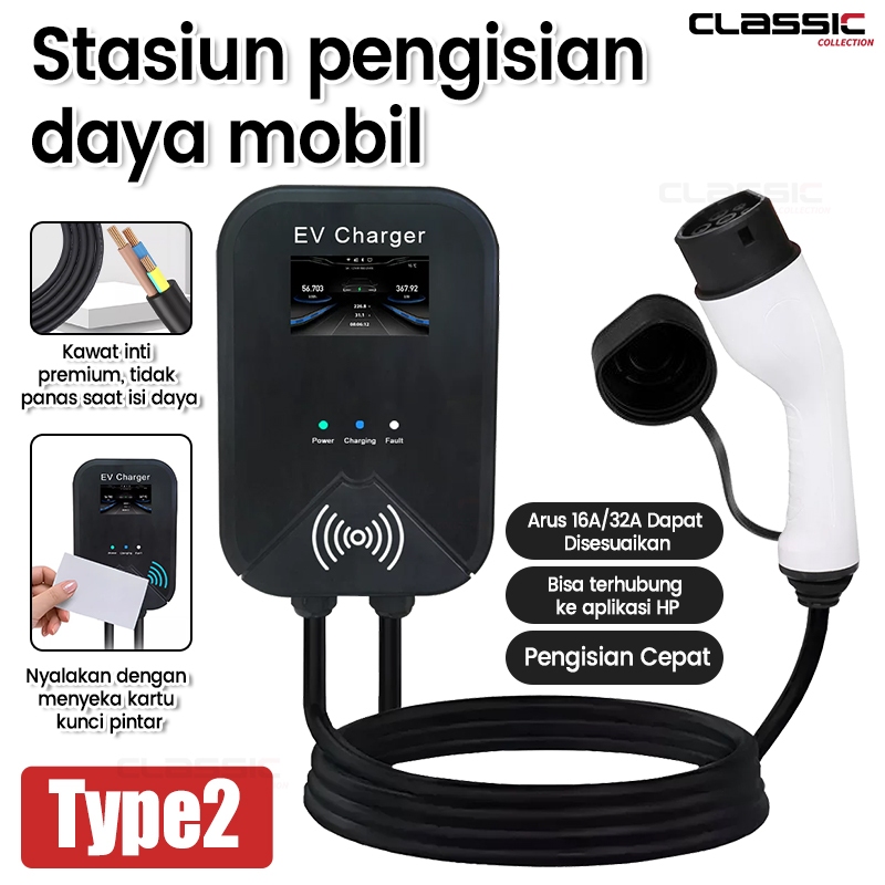 Jual Charger Mobil Listrik Rumahan – Arus Dapat Diatur 16A/32A, Daya 7 ...