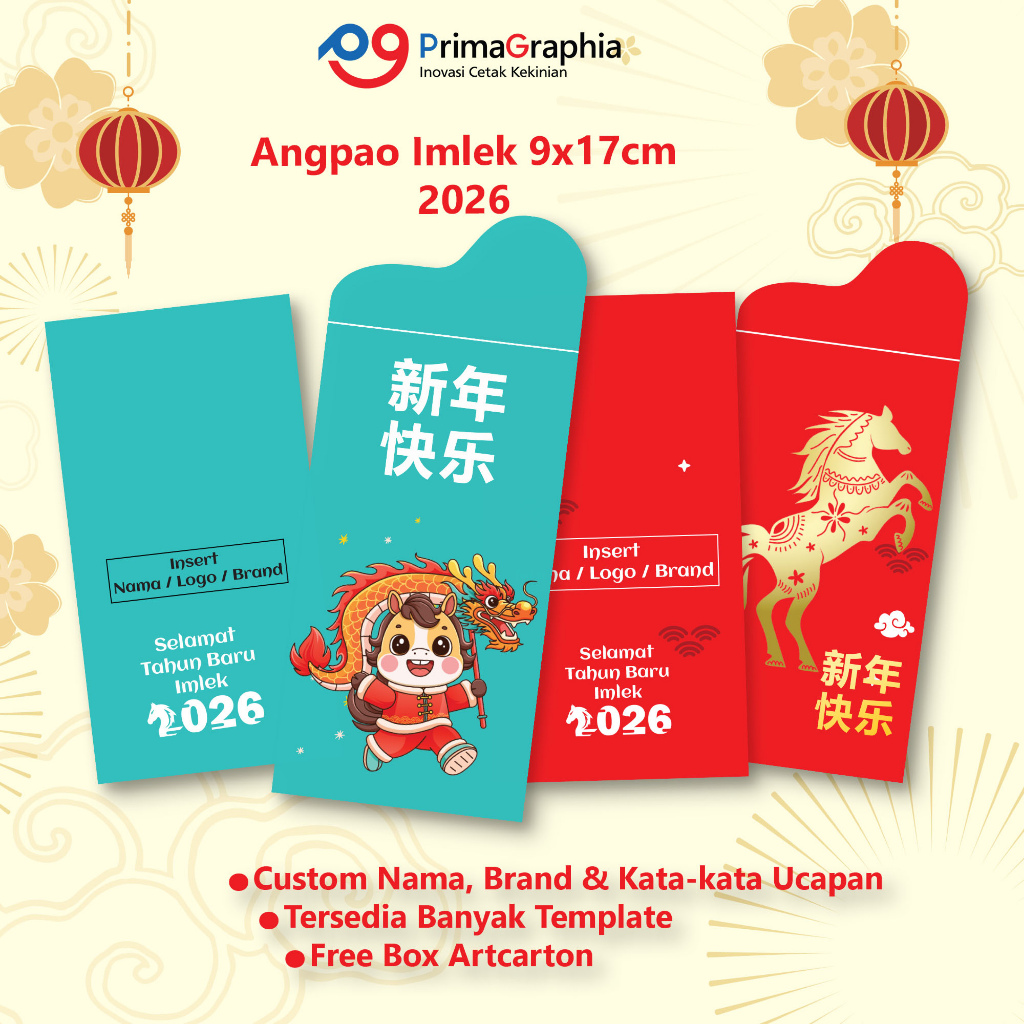 Jual Angpao Imlek Tahun Kuda 2026 Full Color – Bisa Custom Nama & Logo ...