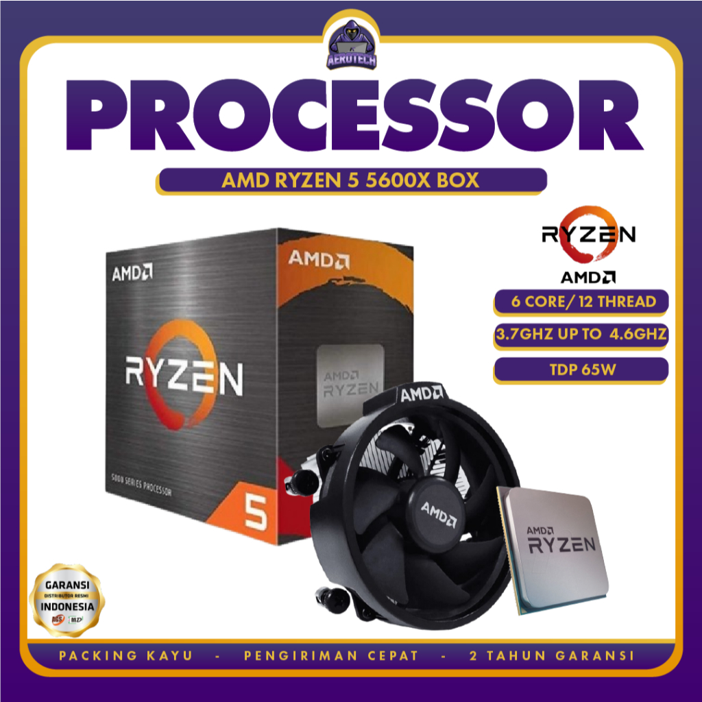 Jual AMD Ryzen 5 5600X Zen 3 Vermeer 6 Core 12 Threads - AM4 Garansi ...