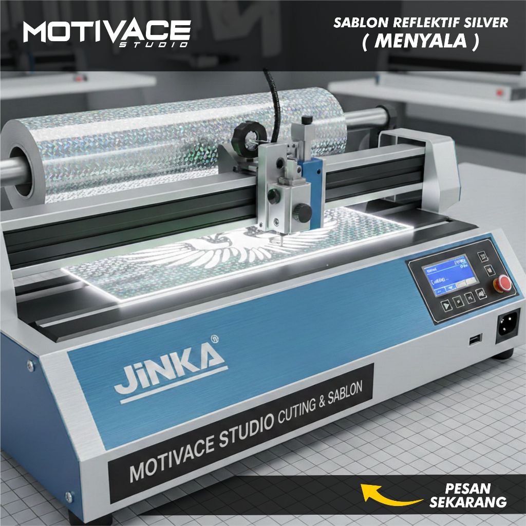 Jual Cetak sablon cutting reflektif menyala silver bahan poliflex ...