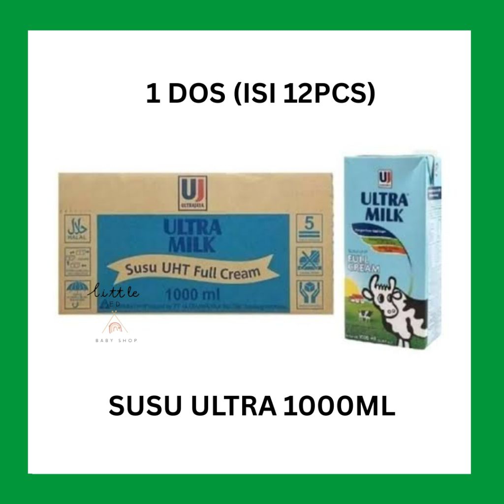 Jual SUSU ULTRA PLAIN UHT FULL CREAM 1LITER / KARTON ISI 12 PCS ...