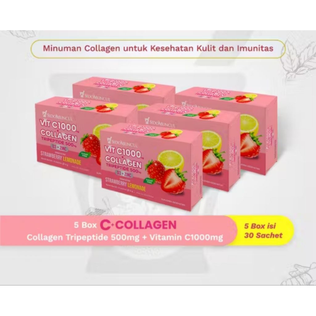 Jual Paket hemat 5 dus isi 30 sachet C+Collagen - Minuman Collagen ...