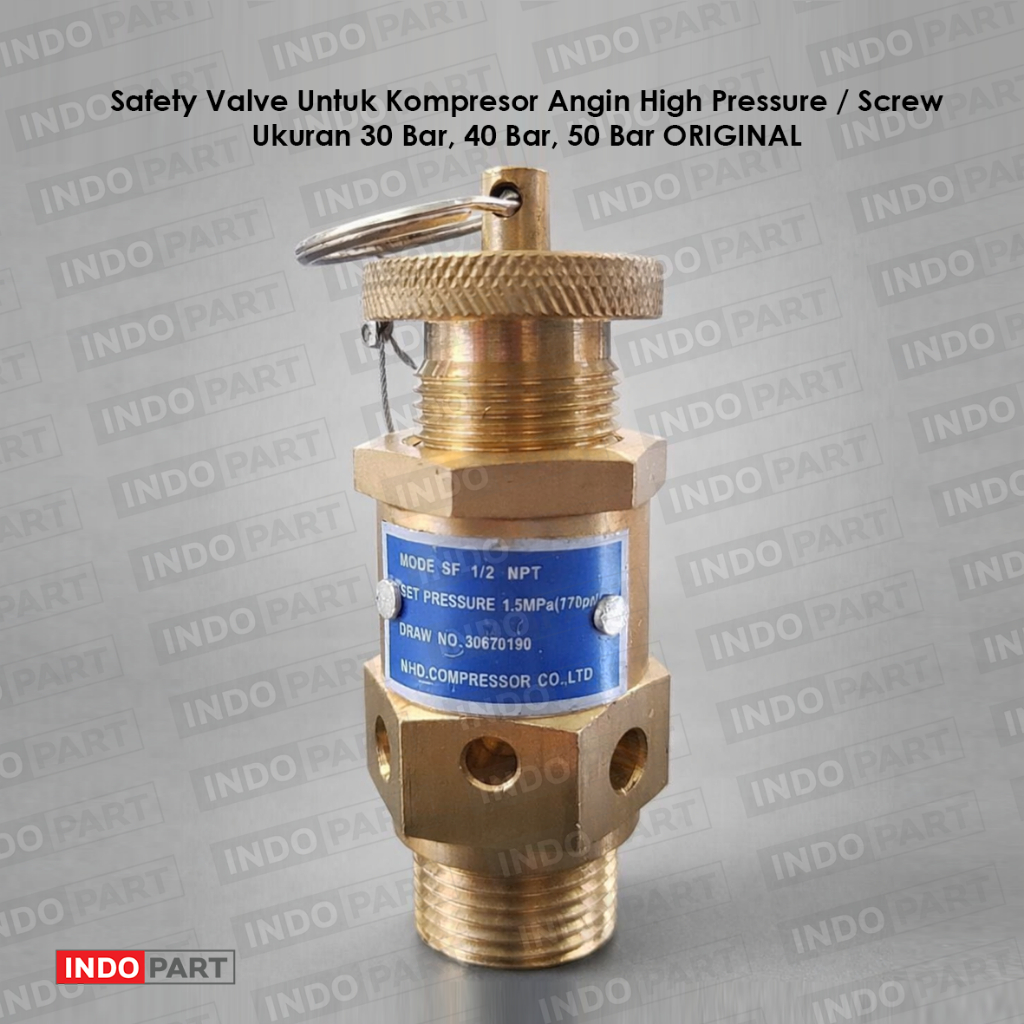 Jual Safety Valve 30 Bar 40 Bar 50 Bar Kompresor Angin / Udara / Screw ...