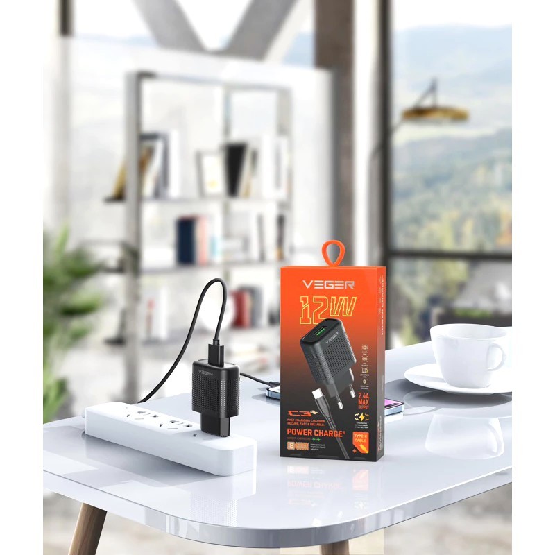 Jual Veger Power Charger Single USB C3+ 12W TYPE-C 2.4A max dan MICRO ...