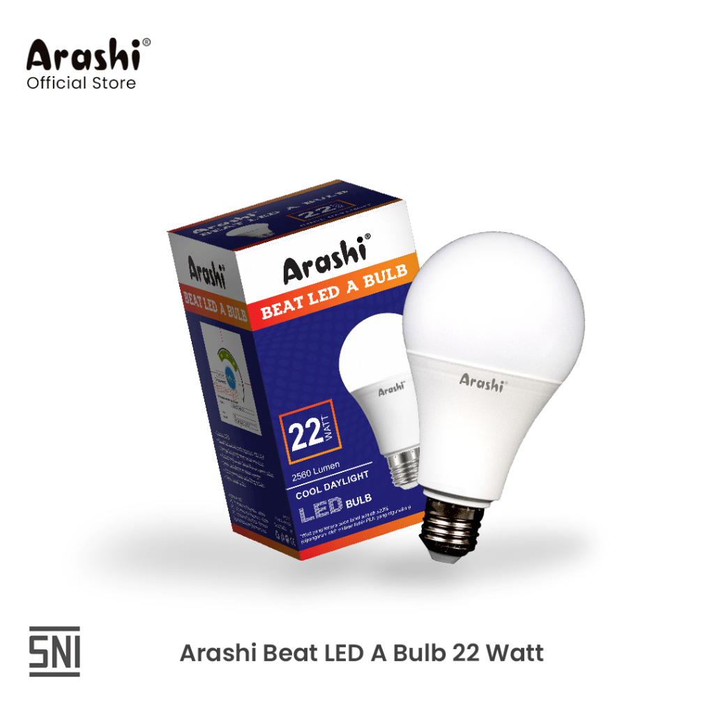 Jual Arashi Lampu Bohlam LED Beat A Bulb 22W Cahaya Putih | Shopee ...