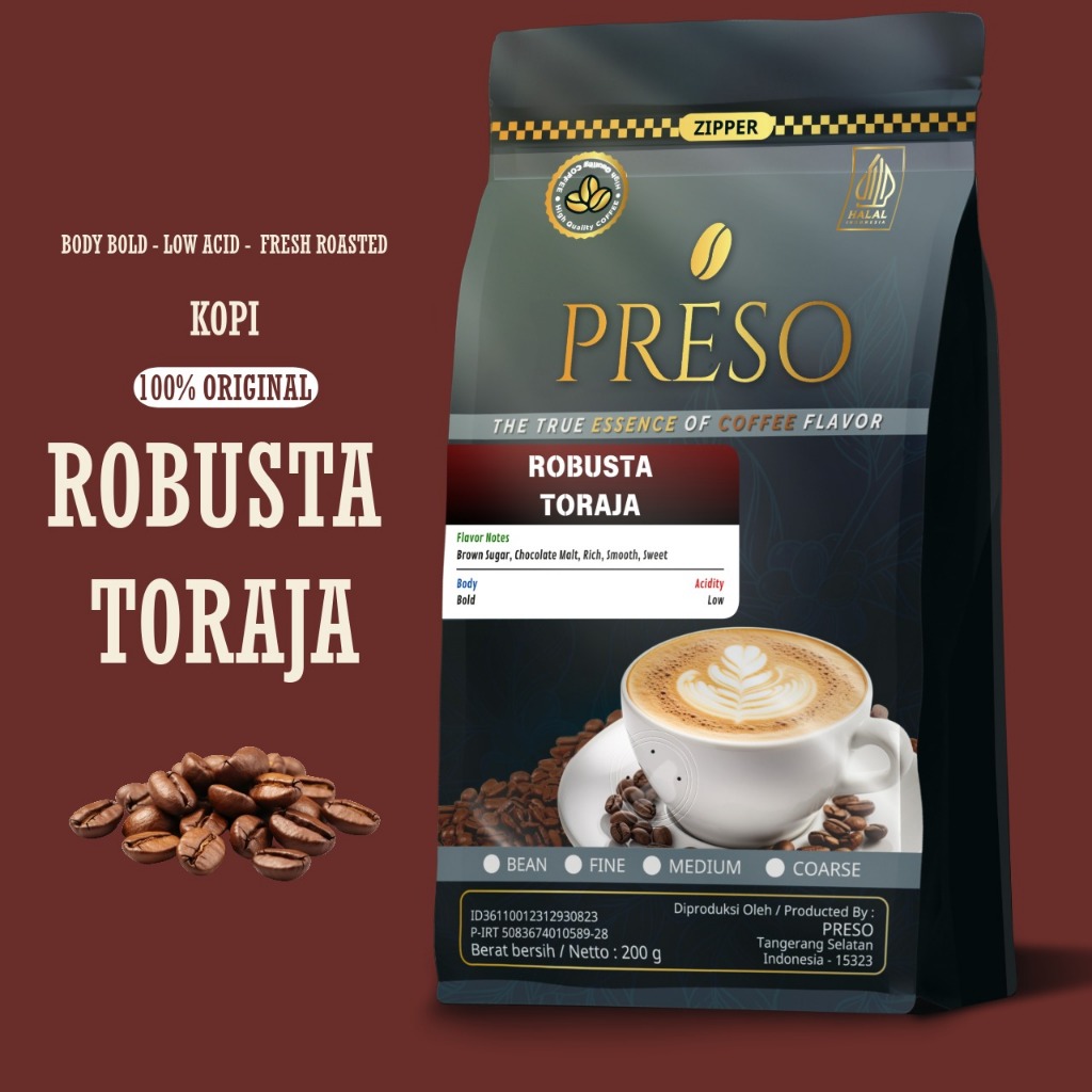 Jual Kopi Robusta Toraja 200g – Strong Espresso Coffee | Fresh Roast ...