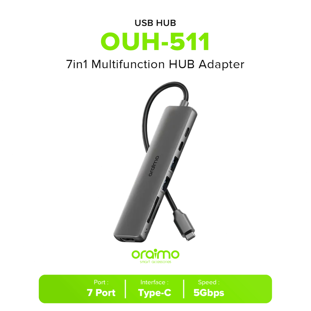 Jual Oraimo OUH-511 PowerTrans 7In1 USB Type-C Multi-Functional Adapter ...