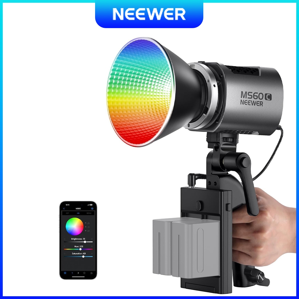 Jual NEEWER 65W Metal Mini RGB COB LED Video Light, 360° Full Colors ...