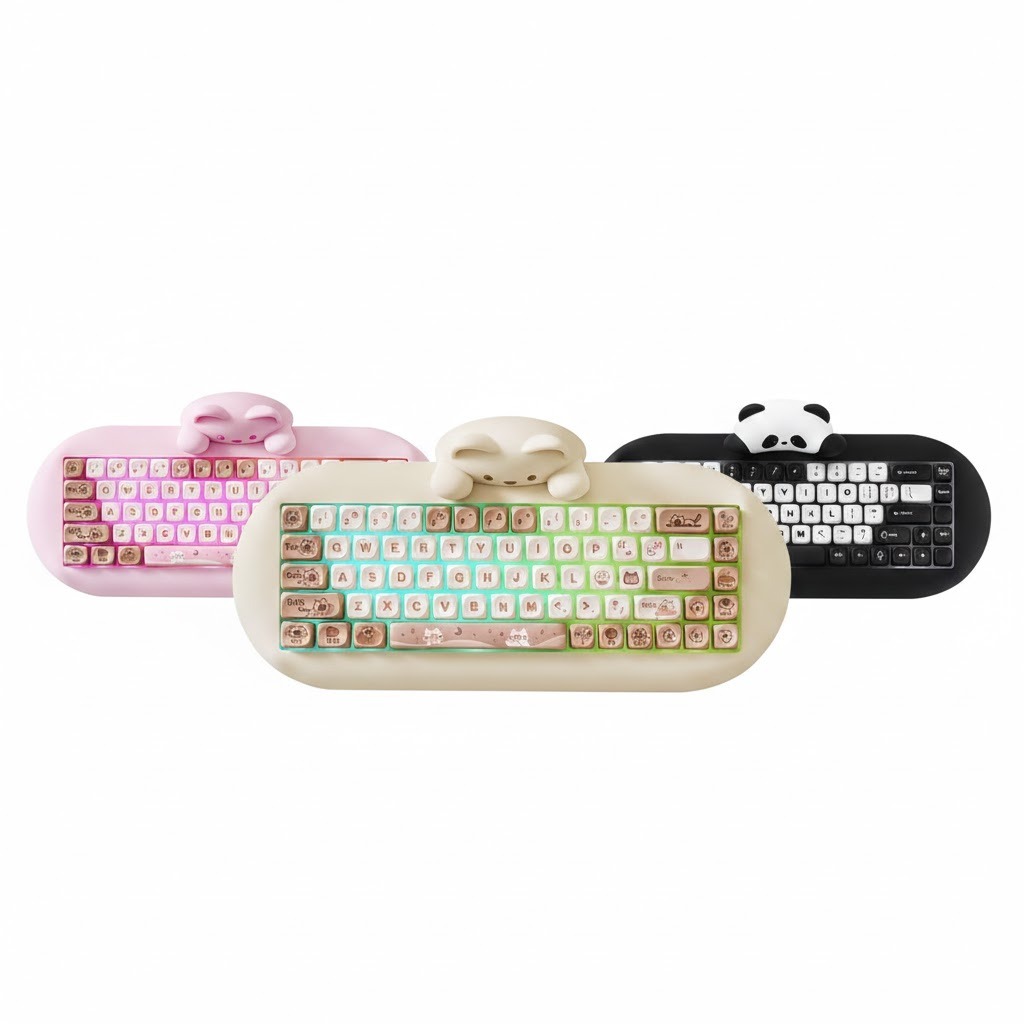 Jual Yunzii C68 Cute Cat 2.4Ghz Bluetooth Wireless Mechanical Keyboard ...