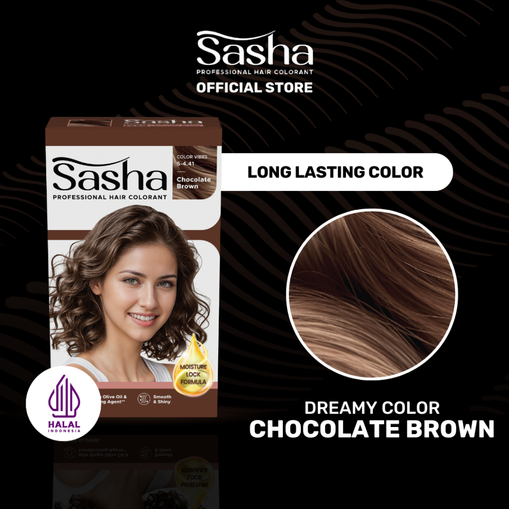 Jual Sasha Professional Hair Colorant Chocolate Brown Box 25gr | Shopee ...