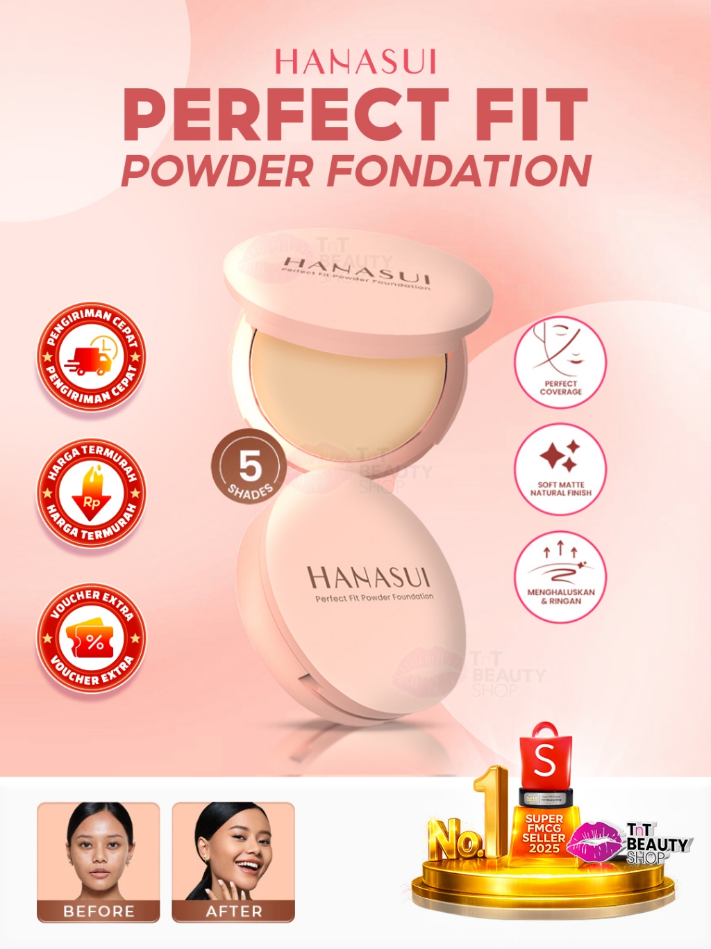 Jual Hanasui Perfect Fit Powder Foundation 12.5g | TnT Beauty Shop ...