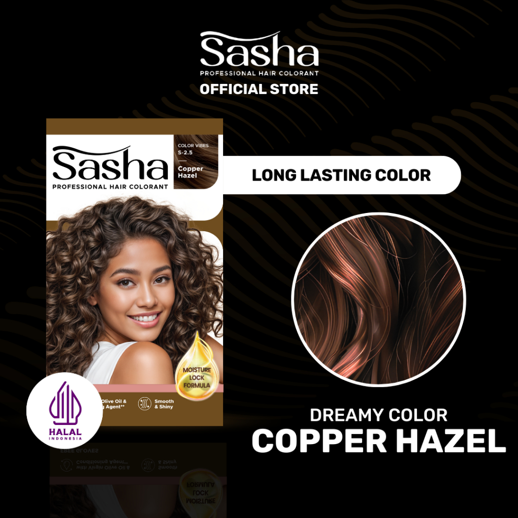 Jual Sasha Professional Hair Colorant Copper Hazel Box 25gr | Shopee ...