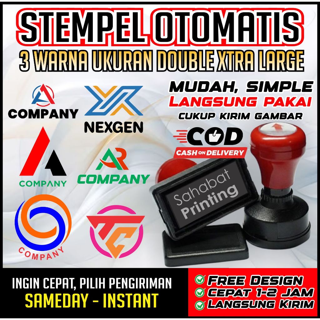 Jual STEMPEL OTOMATIS 3 WARNA UKURAN DOUBLE EKSTRA LARGE | STEMPEL ...