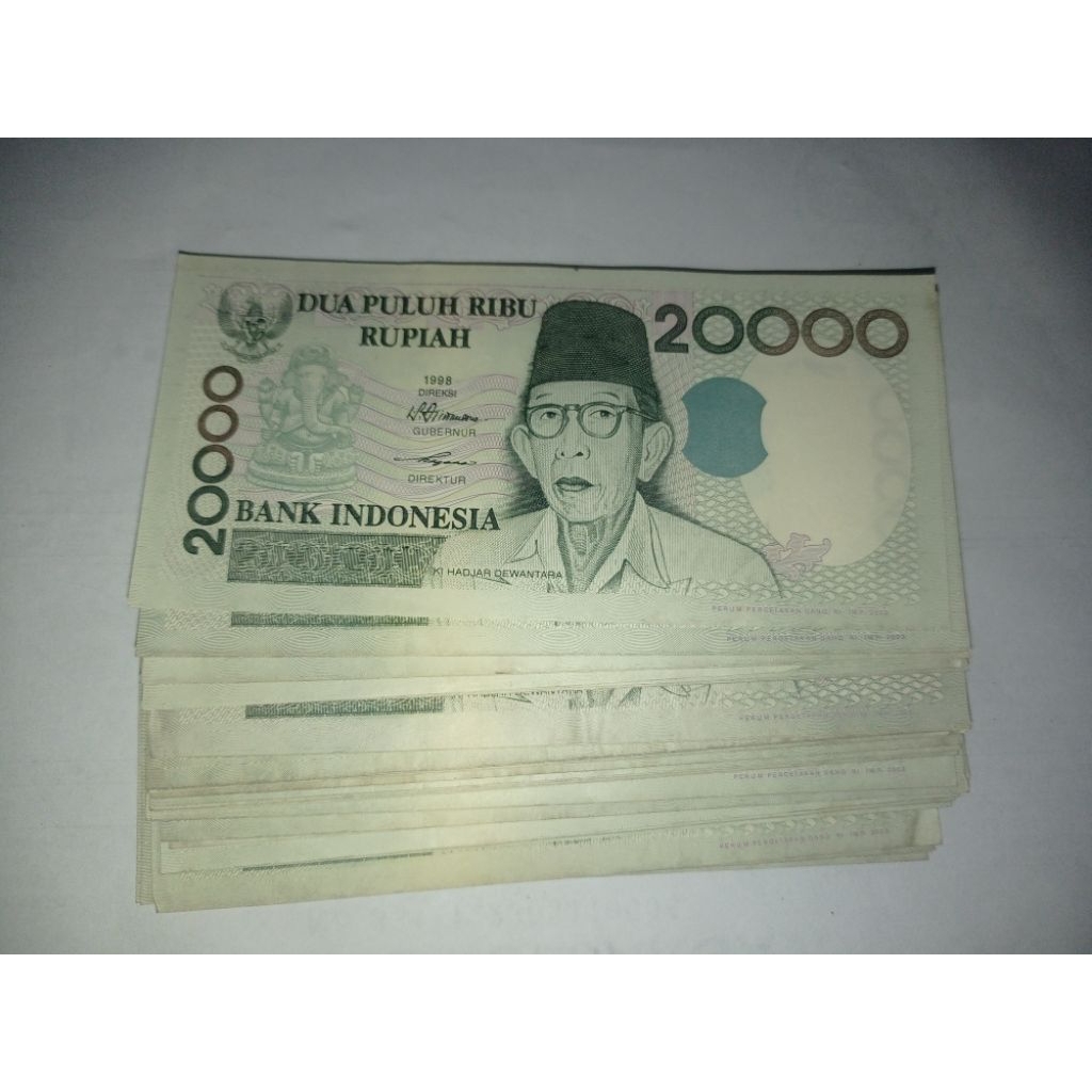 Jual uang kertas kuno 20 ribu Ki hajar Dewantara bekas edar | Shopee ...