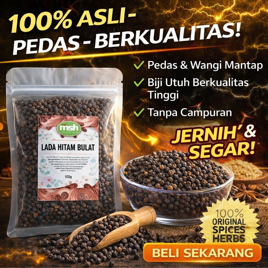 Jual Lada Hitam Bulat Pack 50gr , Lada Hitam Bulat Murni , Lada Hitam ...