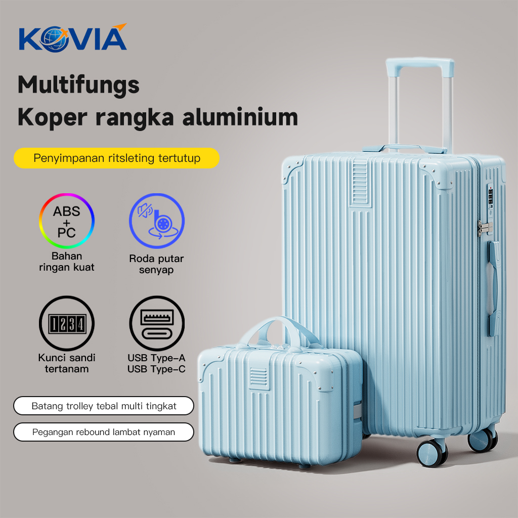 Jual KOVIA- koper Kabin Bagasi ABS+PC 18-24 inch murah anti pecah tahan ...