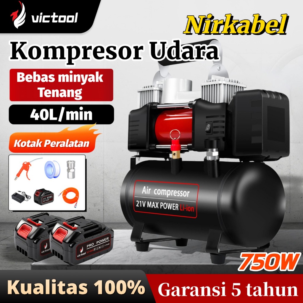 Jual Victool Kompresor Angin Oilless Listrik Portabel 40L/MIN Oilless ...