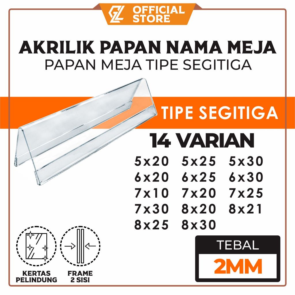 Jual Akrilik Papan Nama Meja | Panitia Display Kantor Tipe Segitiga ...