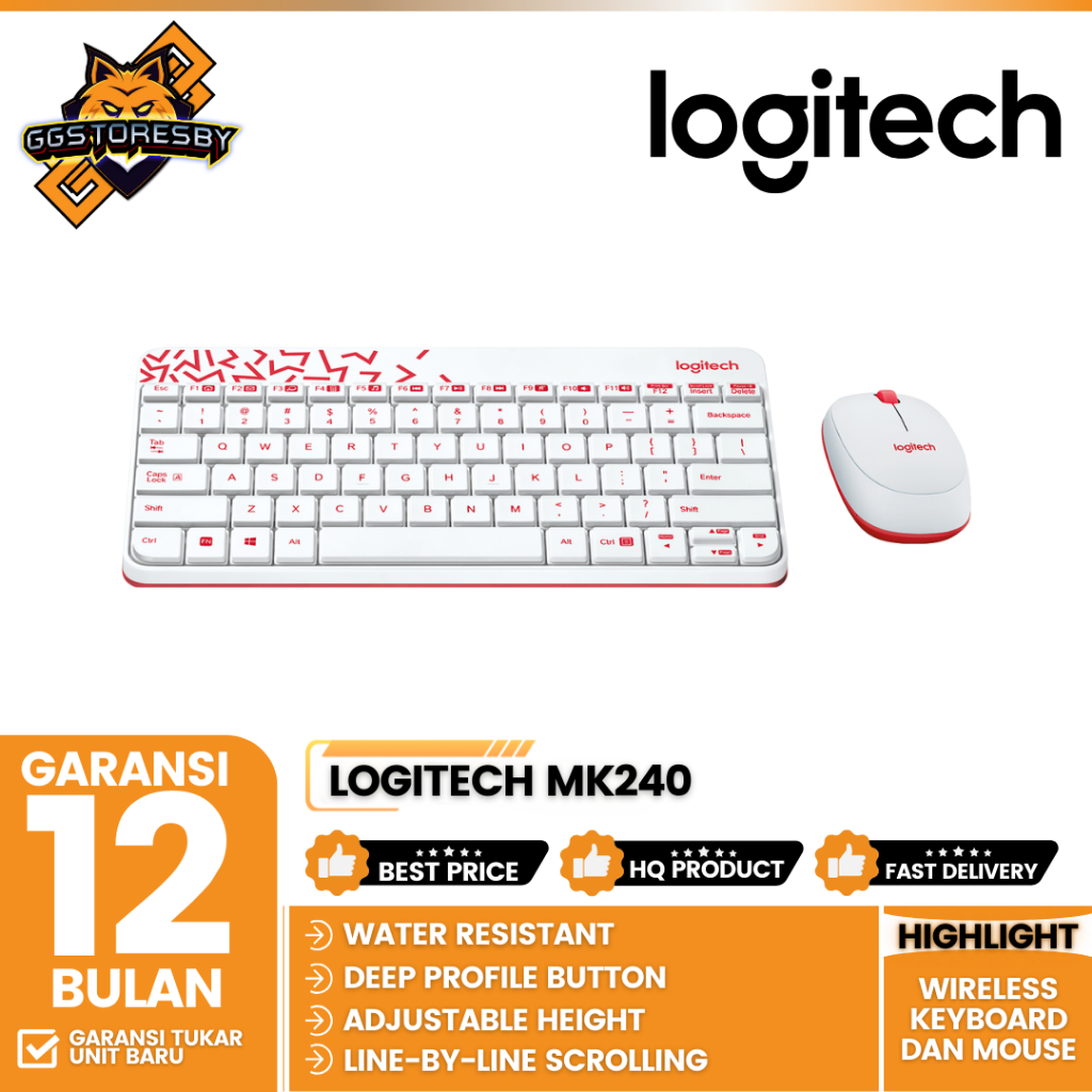 Jual KEYBOARD MOUSE WIRELESS LOGITECH MK240 WHITE ORIGINAL | Shopee ...