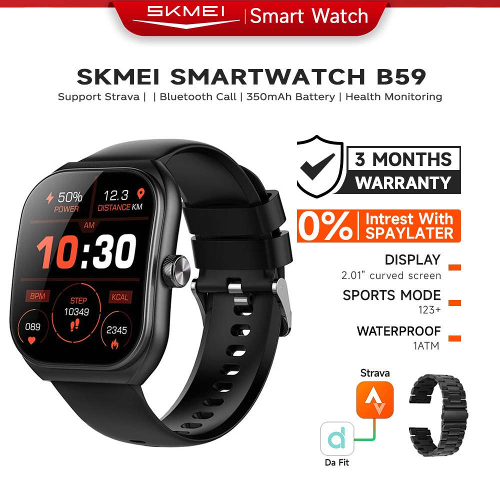 Jual SKMEI Curve Jam Tangan Smartwatch B59 Tahan Air 1ATM Jam Tangan ...