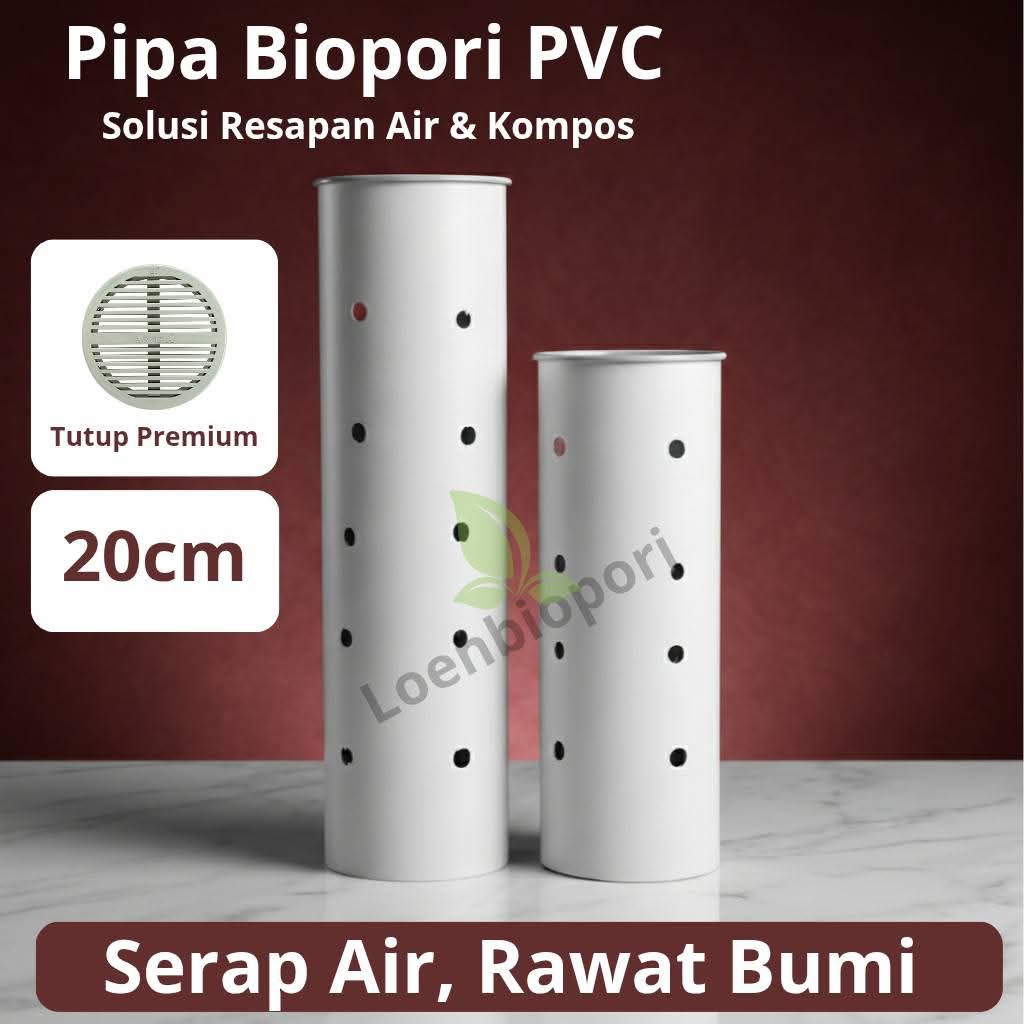 Jual Pipa PVC Biopori Tutup Resapan Air Tanah 20cm 4 Inch | Shopee ...