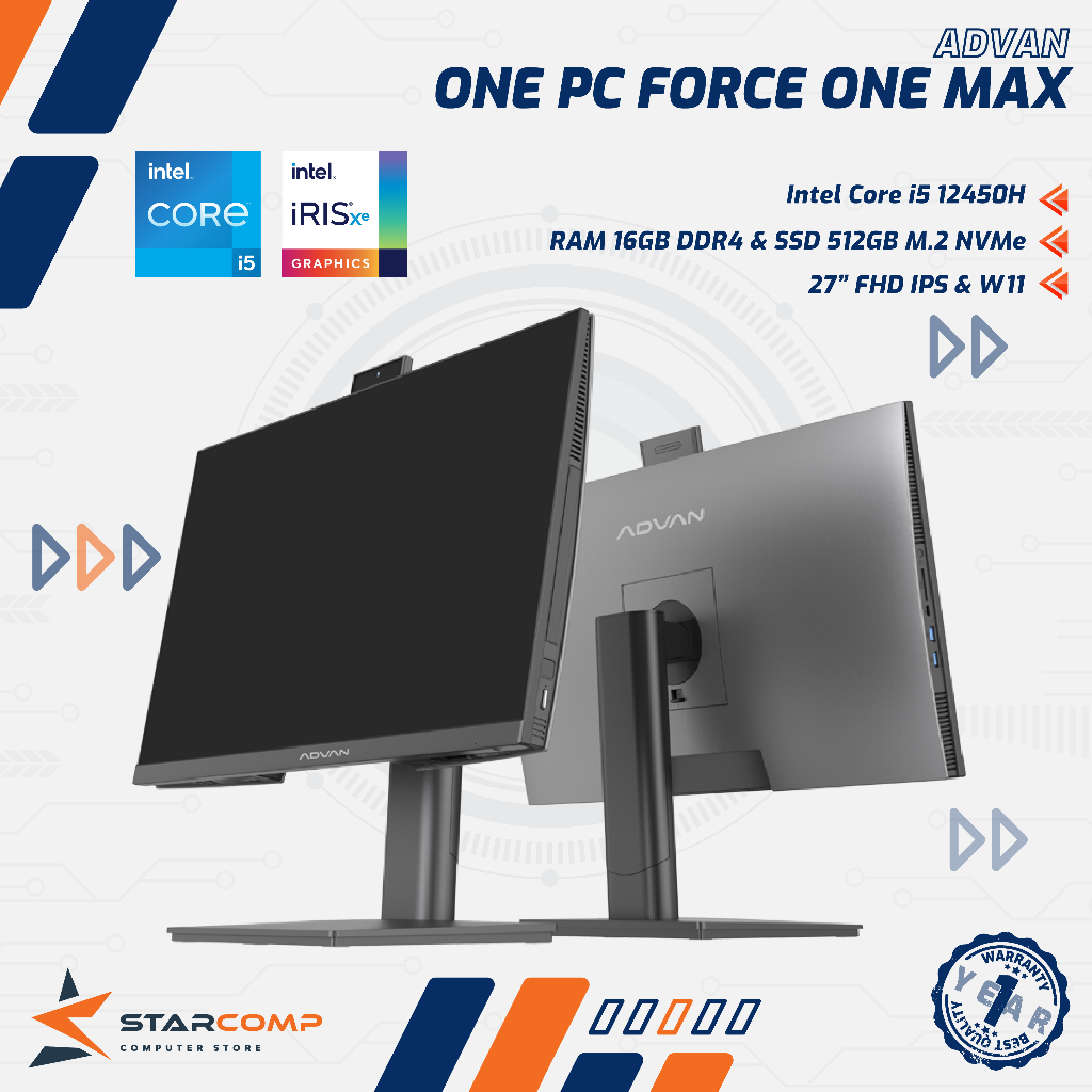 Jual Advan AIO One PC Force One Max Intel Core i5 12450H 16GB 512GB 27 ...