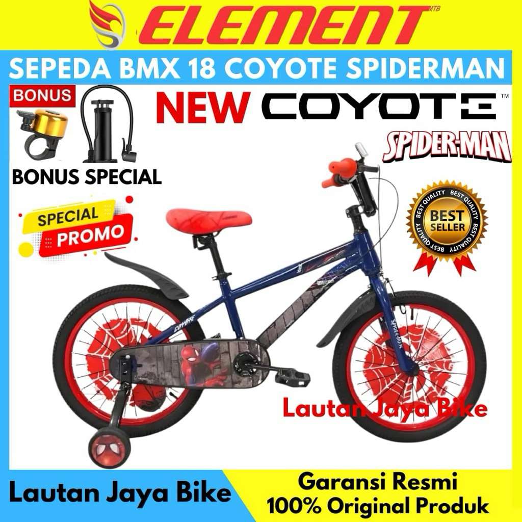 Jual Sepeda Anak Laki Laki BMX 16 18 Element YOTEL Spiderman New ...