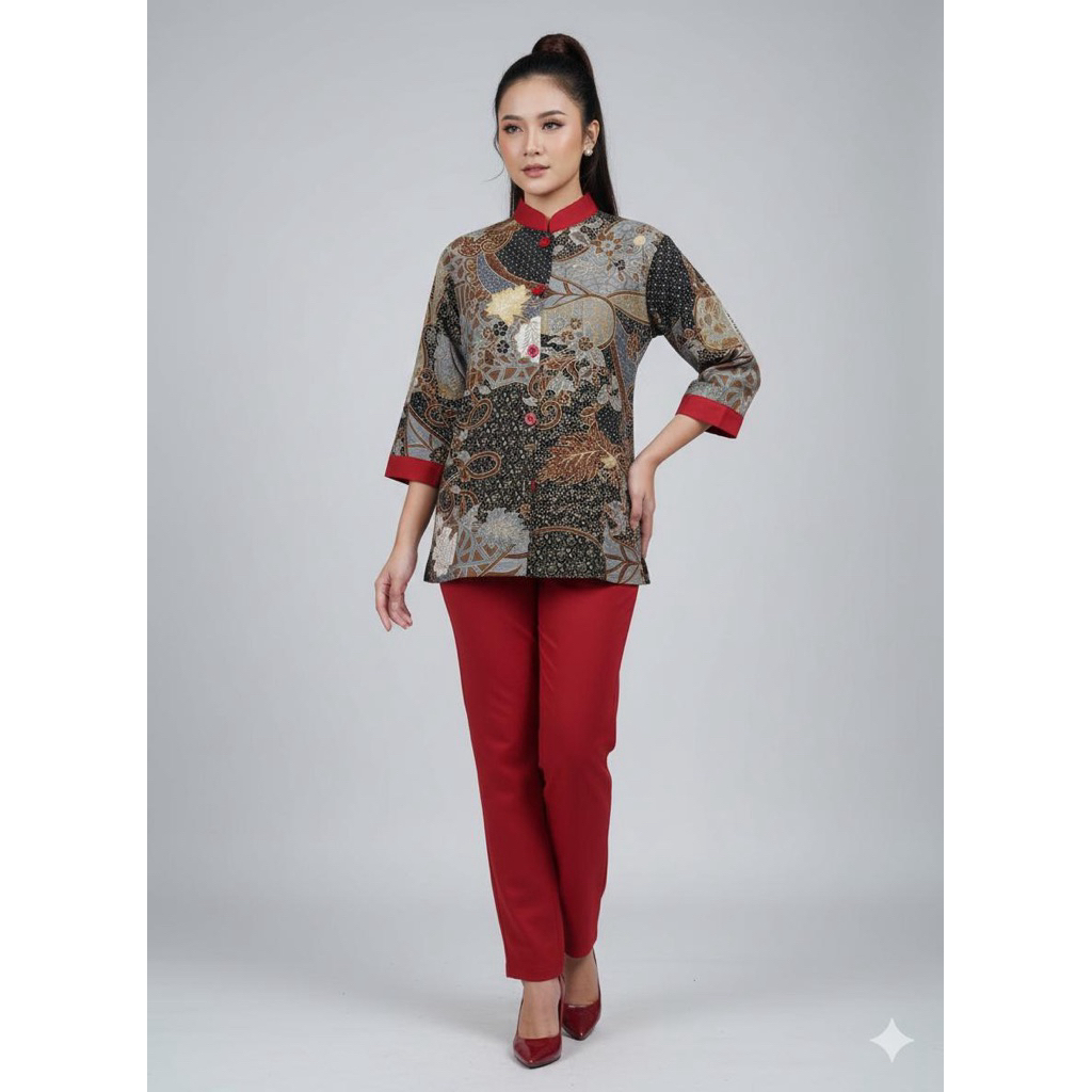 Jual Lune Aurora Oriental Set Seragam Suster Batik shanghai Lengan 7/8 ...