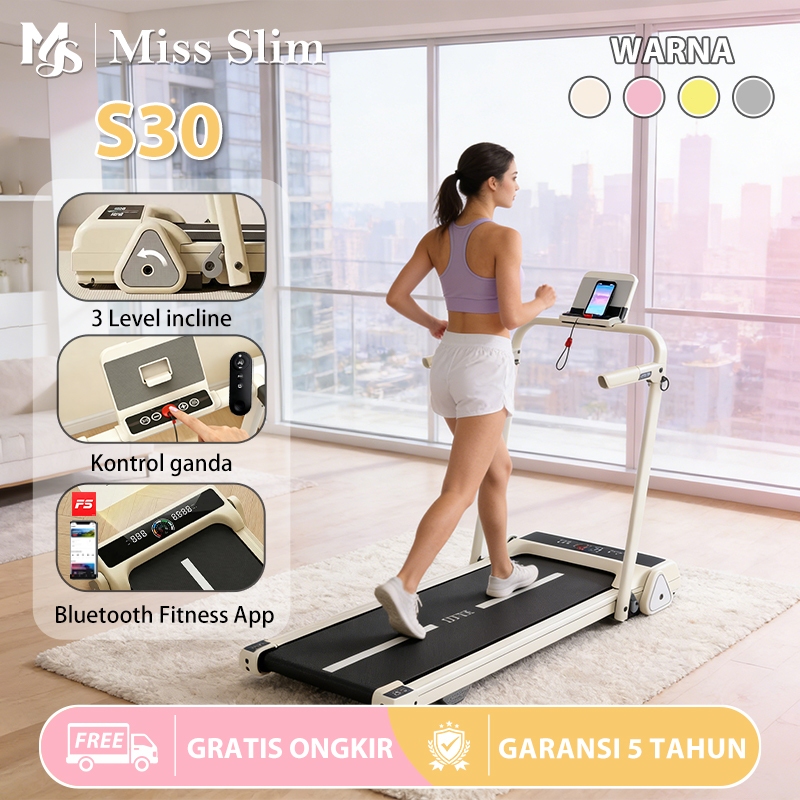 Jual Miss Slim S30 Treadmill electric low watt walking pad Kontrol ...