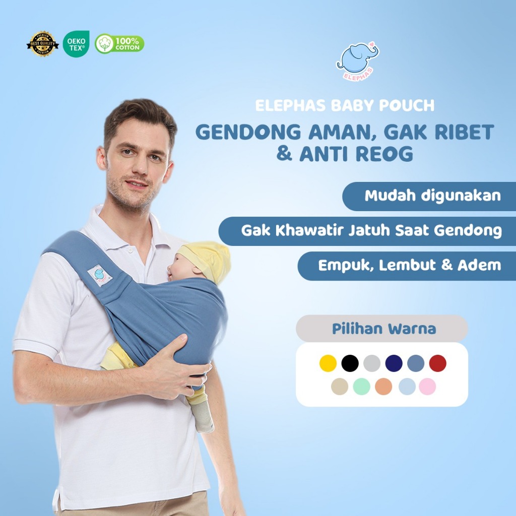 Jual Elephas Baby Pouch Series - Gendongan Bayi Gendongan Instan ...