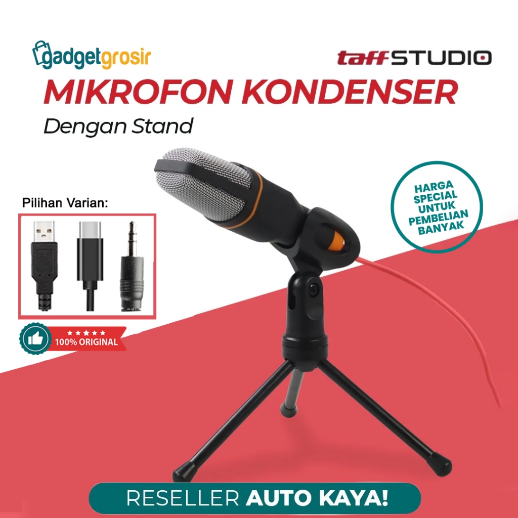 Jual Taffware Mikrofon Kondenser SF 666 Free Stand Mic Jack 3.5mm ...